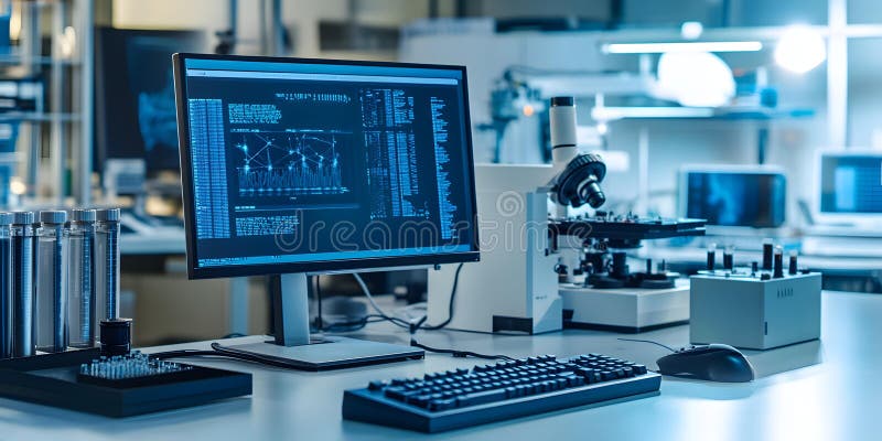Laboratory Setting with Scientific Equipment Stock Illustration ...