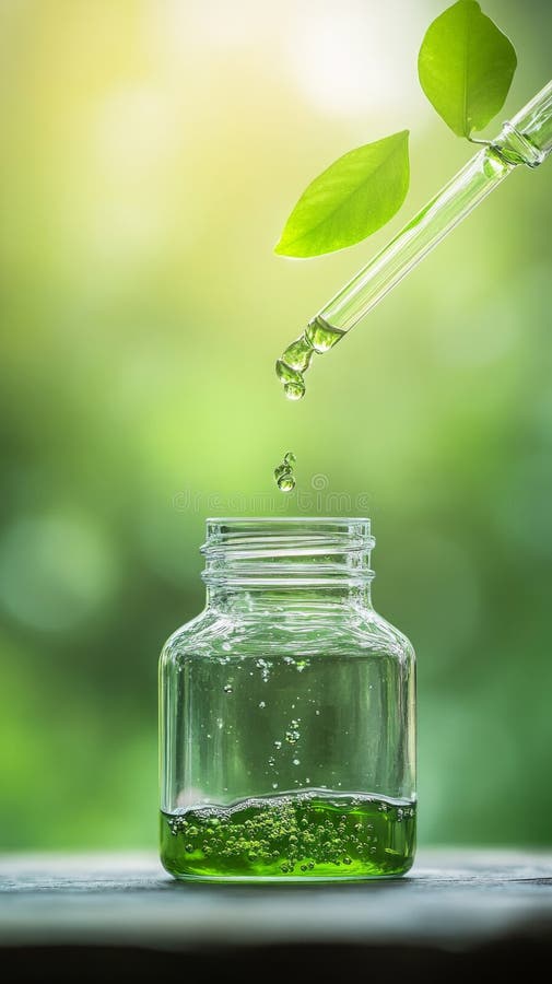 A Laboratory Setting Showcases a Dropper Dispensing a Green Liquid into ...