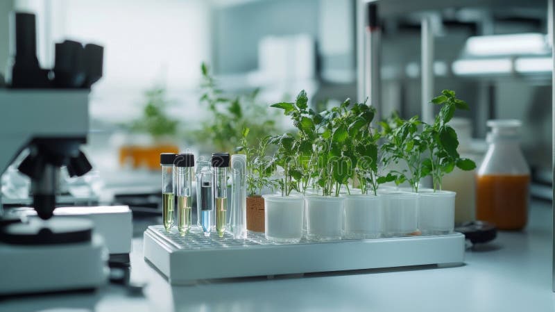 Laboratory Setting with Small Plants in Containers Undergoing ...