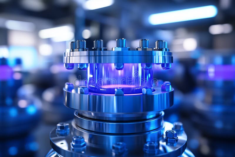 A Laboratory Setup Features a Glowing Chamber Surrounded by Intricate ...