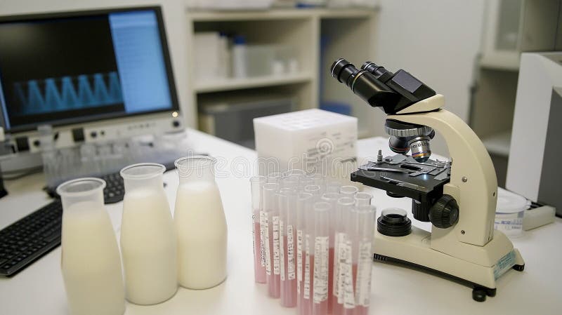 Laboratory Setup with Microscope and Test Tubes Used for Scientific ...