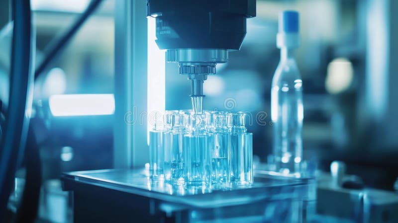 A Laboratory Setup with a Precision Machine Dispensing into Glass Vials ...
