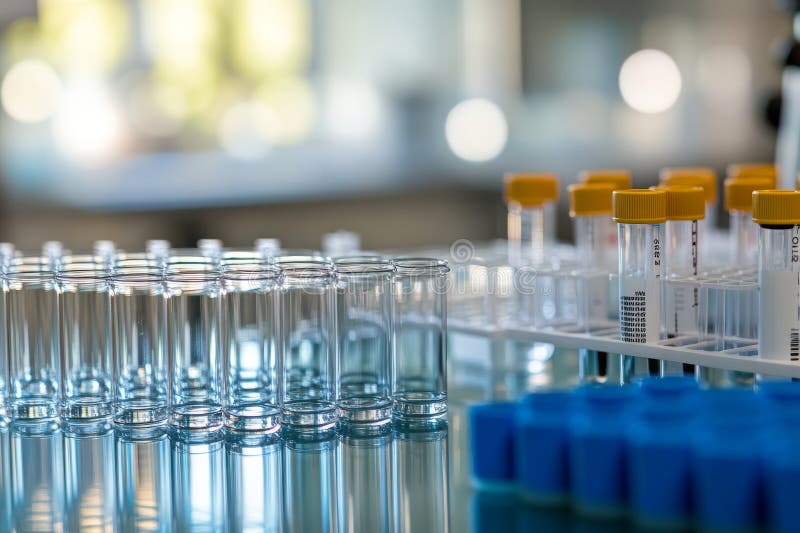 Laboratory Setup with Test Tubes, Equipment, and Tools for Analysis and ...