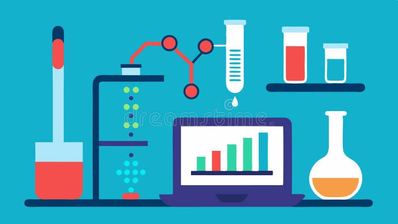 Laboratory Setup a Vector Image of a Laboratory Bench with DNA Samples ...