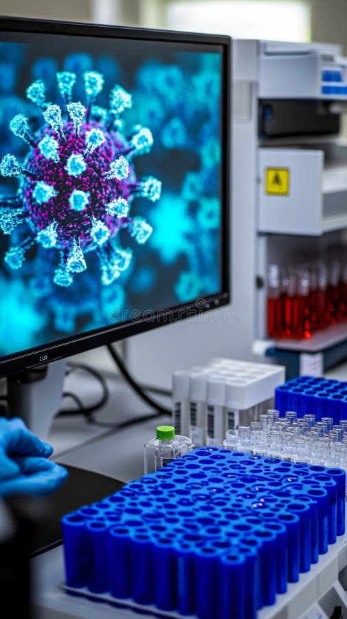 Laboratory Setup for Virus Research with Digital Display of Pathogen on ...