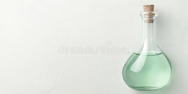 A Laboratory Showcases a Flask Containing a Light Green Liquid ...