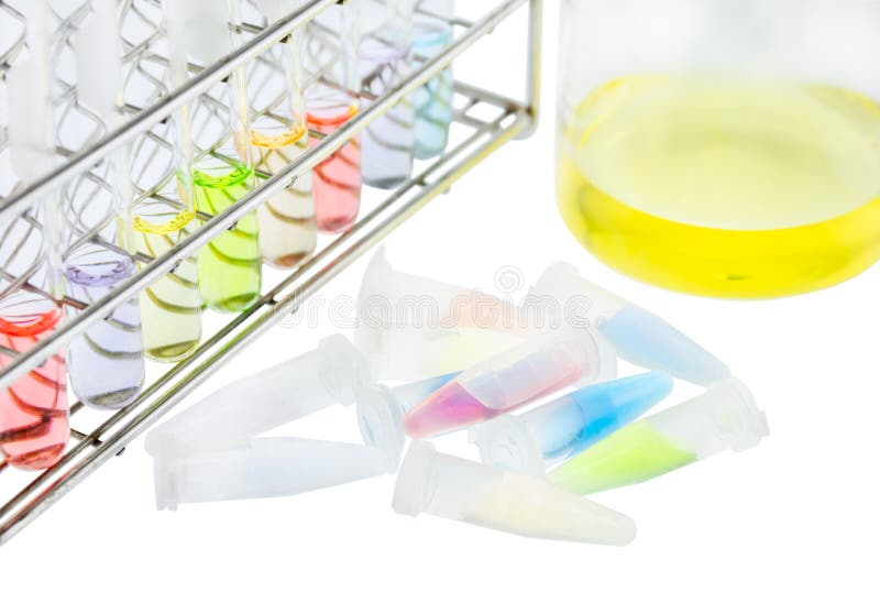 Laboratory Solution Sample in Glass Tube and Micro Tube Stock Image ...