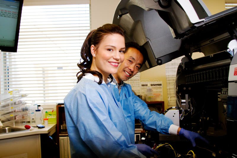 Laboratory Staff Trouble Shooting Chemistry Analyzer Stock Image ...
