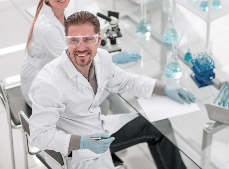 Laboratory Staff at the Workplace Stock Image - Image of blueprint ...