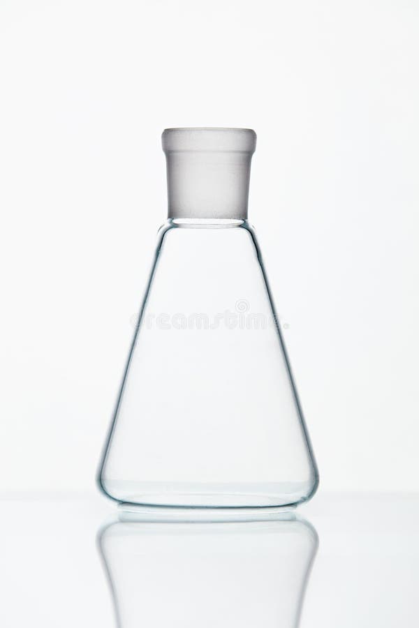 Laboratory Supplies. Transparent Glass on White Background Stock Image ...