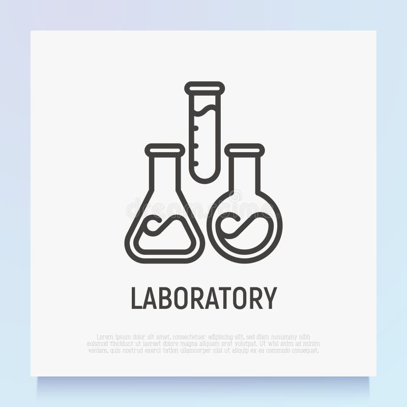 Laboratory Symbol: Test-tubes in Different Shapes. Thin Line Icon ...