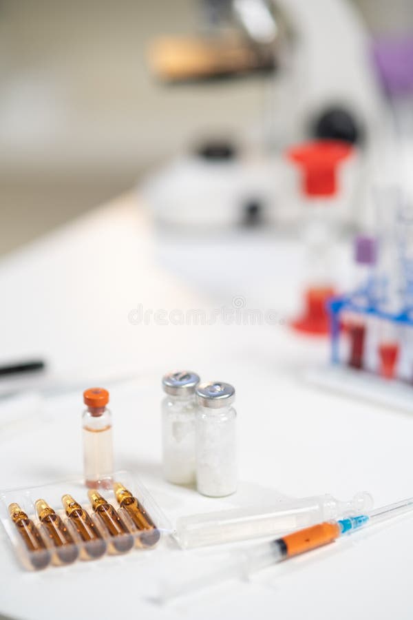 A laboratory table stock photo. Image of test, experiment - 177323636