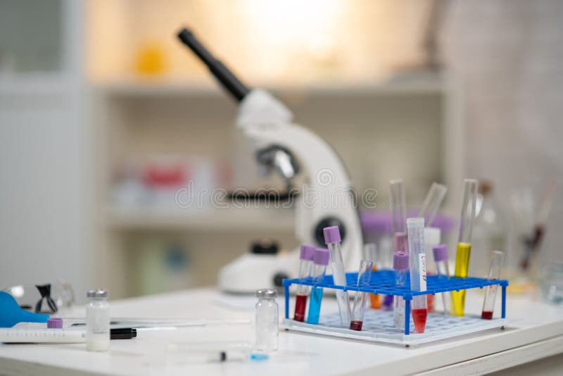 A laboratory table stock photo. Image of scientific - 177324176