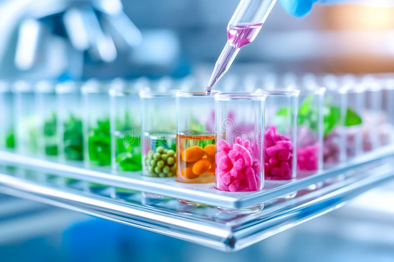 A Laboratory Technician Carefully Uses a Pipette To Add Liquid To Test ...