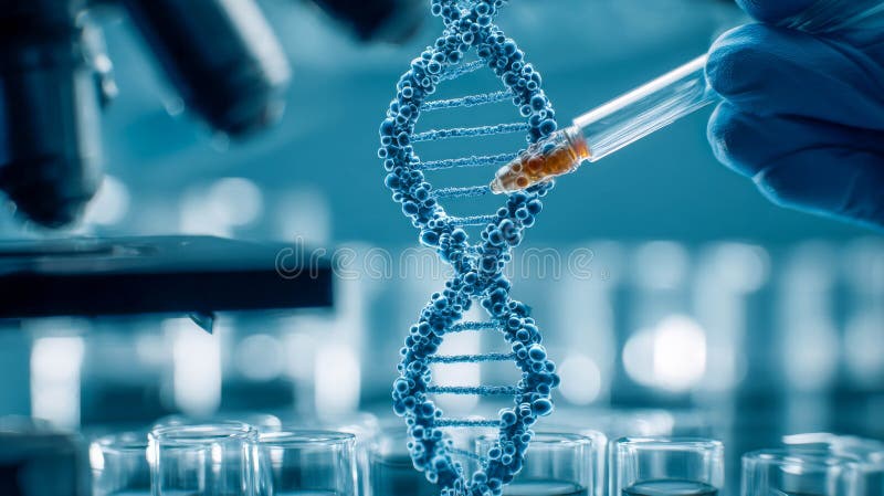 Laboratory Technician Conducting DNA Analysis with Pipette and ...