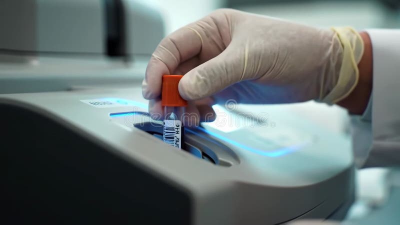 AI Blood Sample in Lab on Rack with Test Tube Stock Video - Video of ...