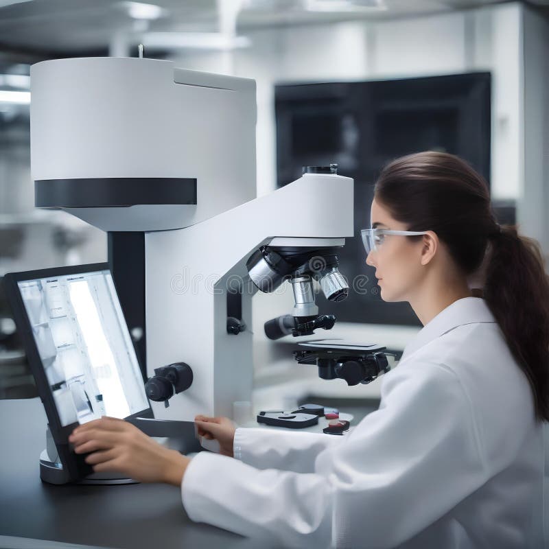A Laboratory Technician Using a Powerful Scanning Electron Microscope ...