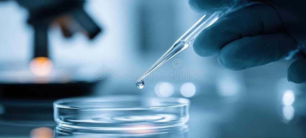 The Laboratory Technician Using a Pipette To Transfer Liquid into a ...