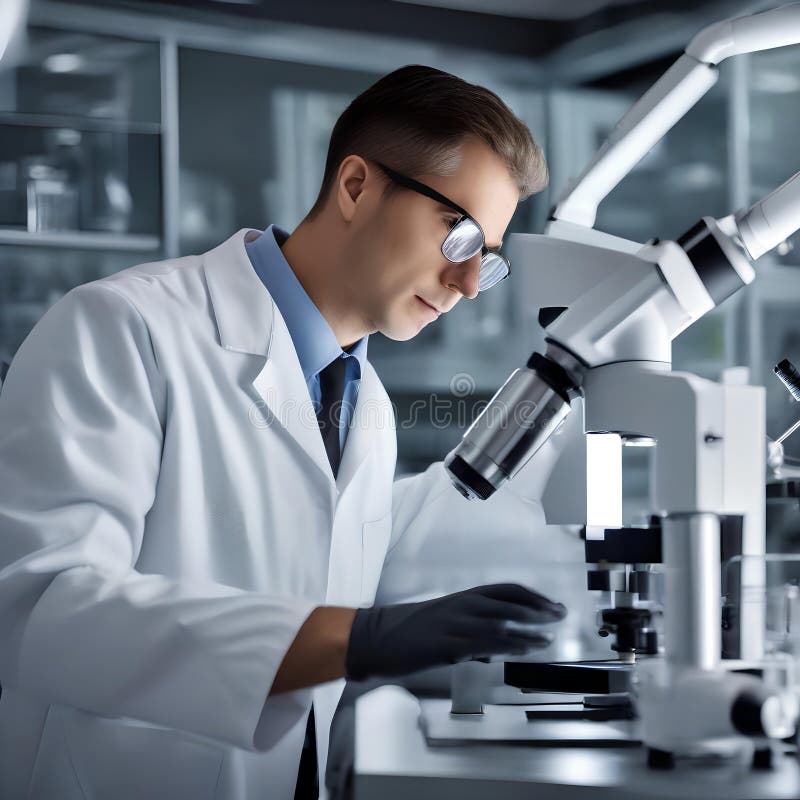 A Laboratory Technician Using a Powerful Scanning Electron Microscope ...