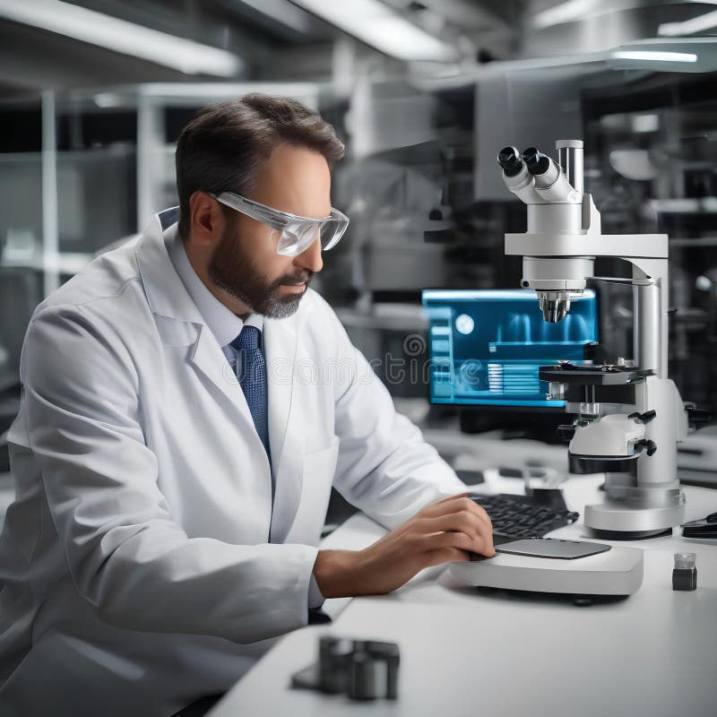 A Laboratory Technician Using a Powerful Scanning Electron Microscope ...