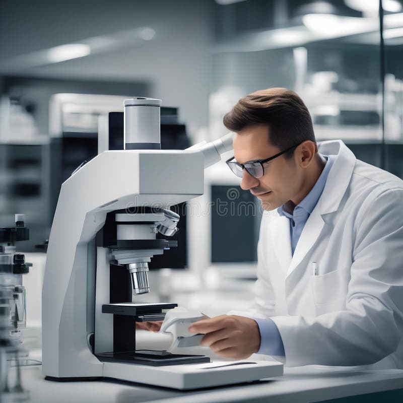 A Laboratory Technician Using a Powerful Scanning Electron Microscope ...