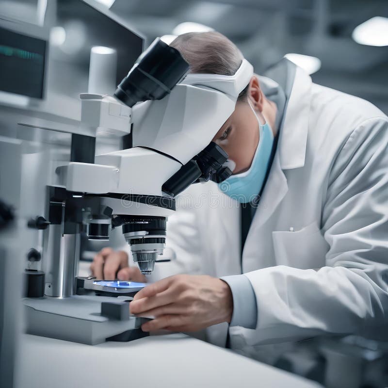 A Laboratory Technician Using a Powerful Scanning Electron Microscope ...