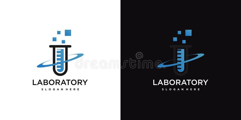 Laboratory Template Logo Design with a Unique Shape Stock Illustration ...