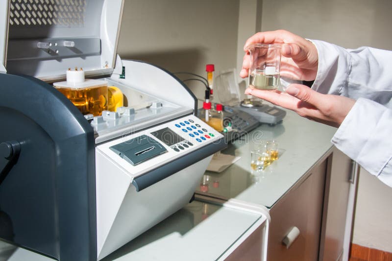 Laboratory Test with an Electronic Device Stock Photo - Image of liquid ...