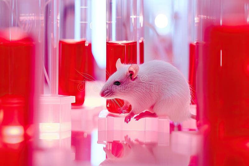 A Laboratory Test Mouse Hides among Test Tubes in the Laboratory ...