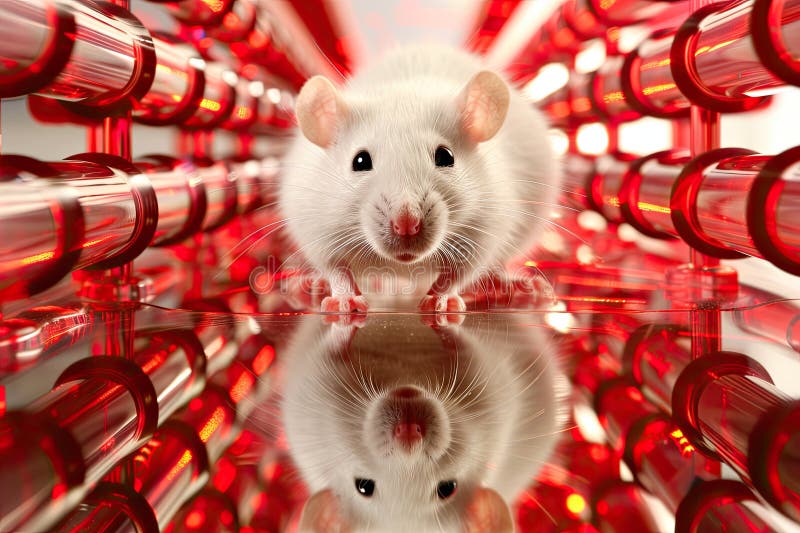 A Laboratory Test Mouse is Walking in a Special Tunnel in the ...