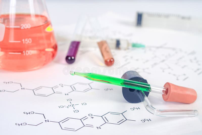 Laboratory Test Tube and Chemical Formula Background , Science Stock ...
