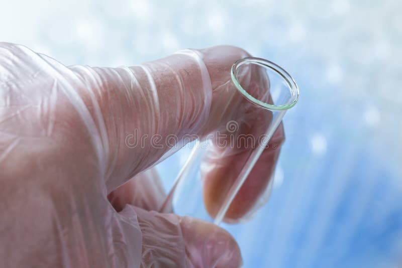 Laboratory Test Tube with Humand Hand Stock Image - Image of glass ...