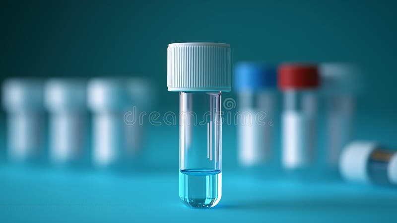 Laboratory Test Tube with Liquid on Blue Background Stock Photo - Image ...