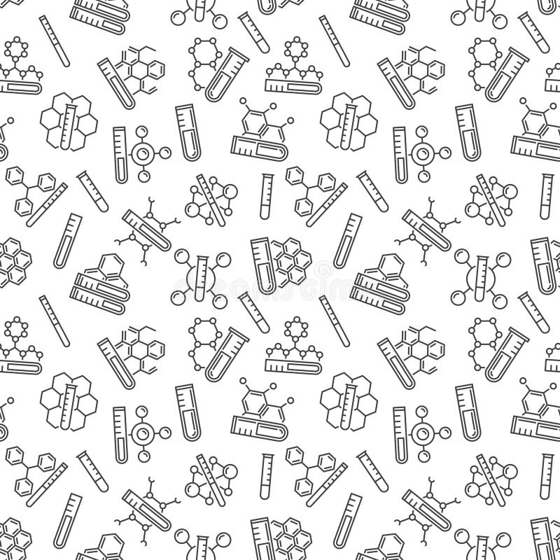 Laboratory Test-Tube and Molecule Vector Science Seamless Pattern Stock ...