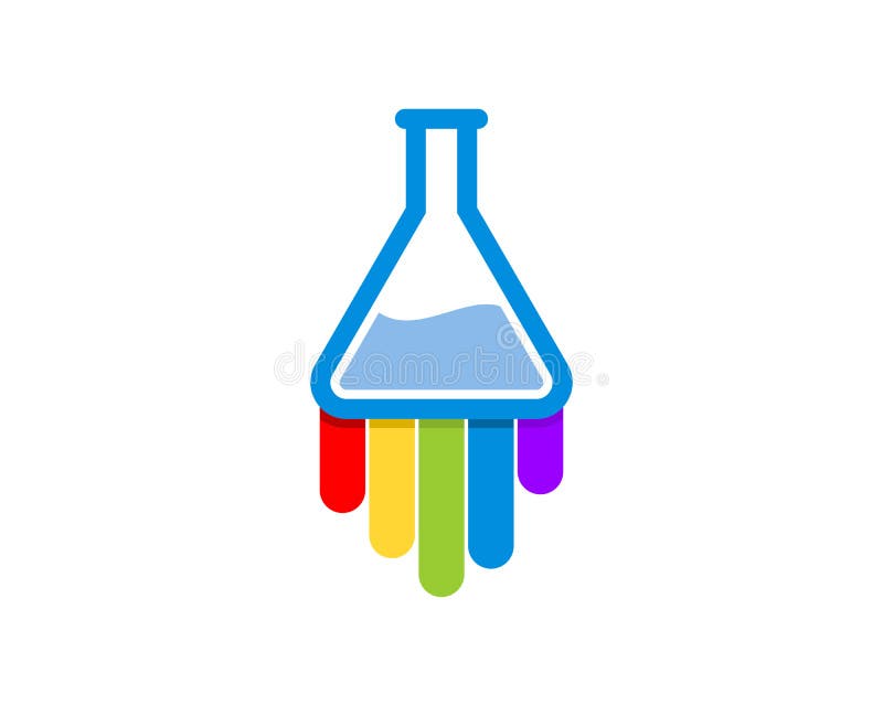 Laboratory Test Tube with Rainbow Colors Print Stock Illustration ...