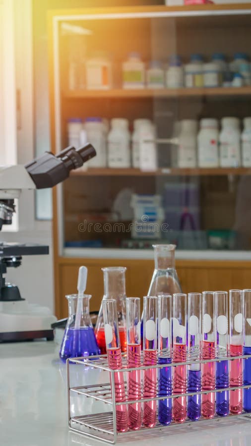 Laboratory test tubes stock image. Image of close, blue - 100510153