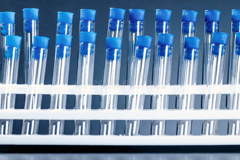 Test Tubes Close Up Arranged in Medical Laboratory. Medical Heal Stock ...