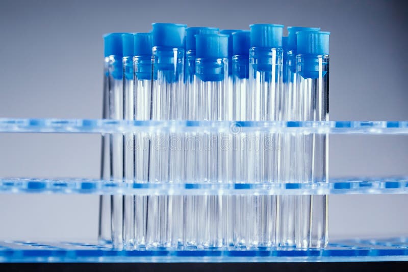 Test Tubes Close Up Arranged in Medical Laboratory. Medical Heal Stock ...