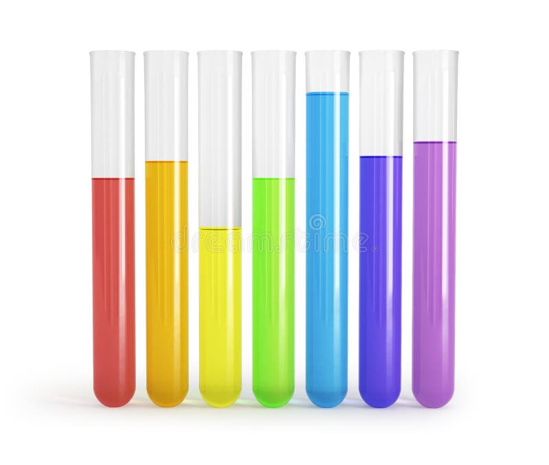 Laboratory Test Tubes with Colored Liquid Stock Illustration ...