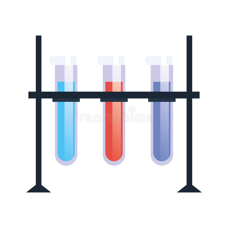 Laboratory Rack With Glass Test Tubes. Special Equipment For Analysis ...