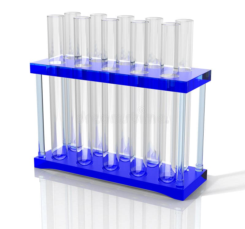 Laboratory Test Tubes in Stand. 3D Illustration Stock Illustration ...