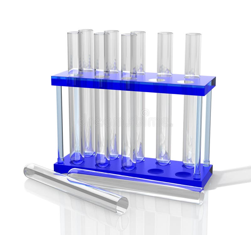 Laboratory Test Tubes in Stand. 3D Illustration Stock Illustration ...