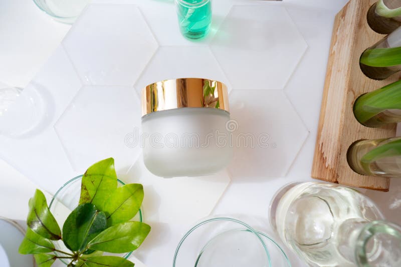 Laboratory Tested Cream in White Glass Container Stock Image - Image of ...