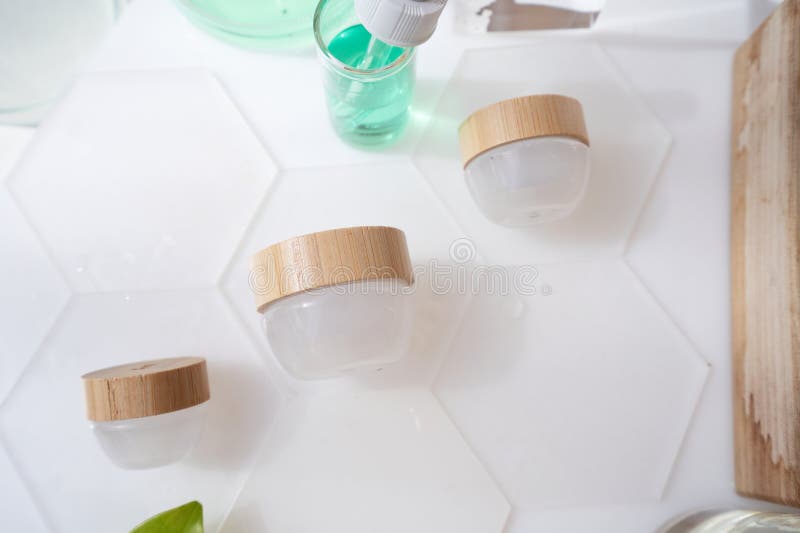 Laboratory Tested Cream in White Glass Container Stock Photo - Image of ...