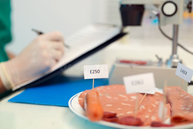 Laboratory Testing of Cured Meat Products Stock Image - Image of ...