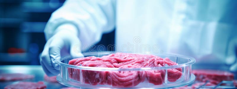 In the Laboratory, Testing Meat in Petri Dishes. Selective Focus Stock ...