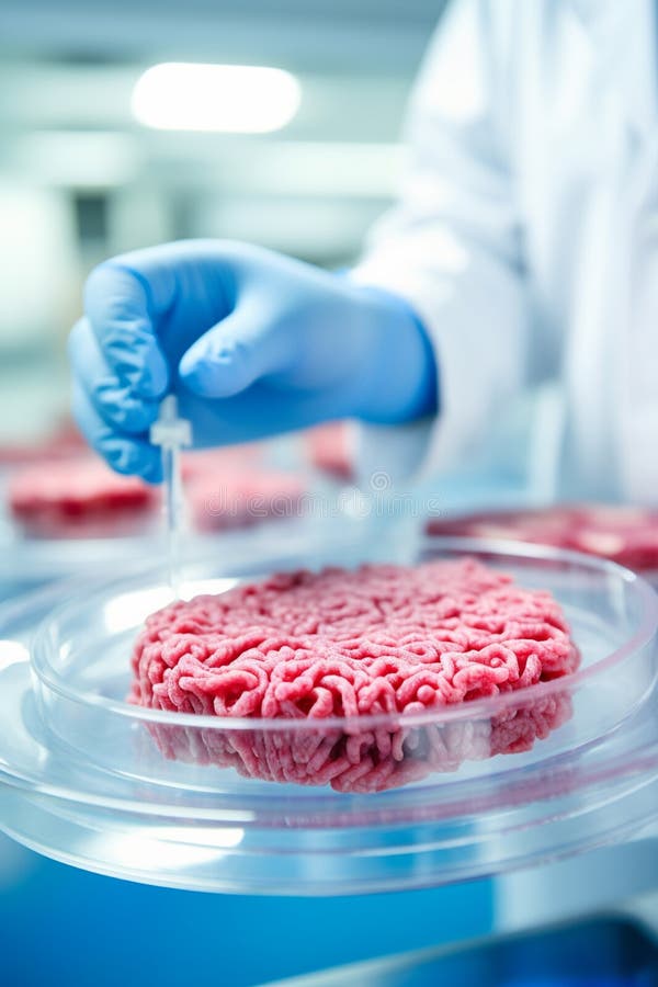 In the Laboratory, Testing Meat in Petri Dishes. Selective Focus Stock ...