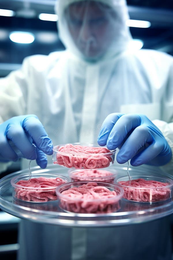 In the Laboratory, Testing Meat in Petri Dishes. Selective Focus Stock ...