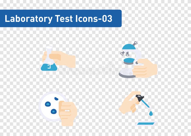 Laboratory Tests Flat Icon Set Isolated on Transparency Background Ep03 ...