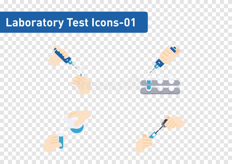 Laboratory Tests Flat Icon Set Isolated on Transparency Background Ep01 ...